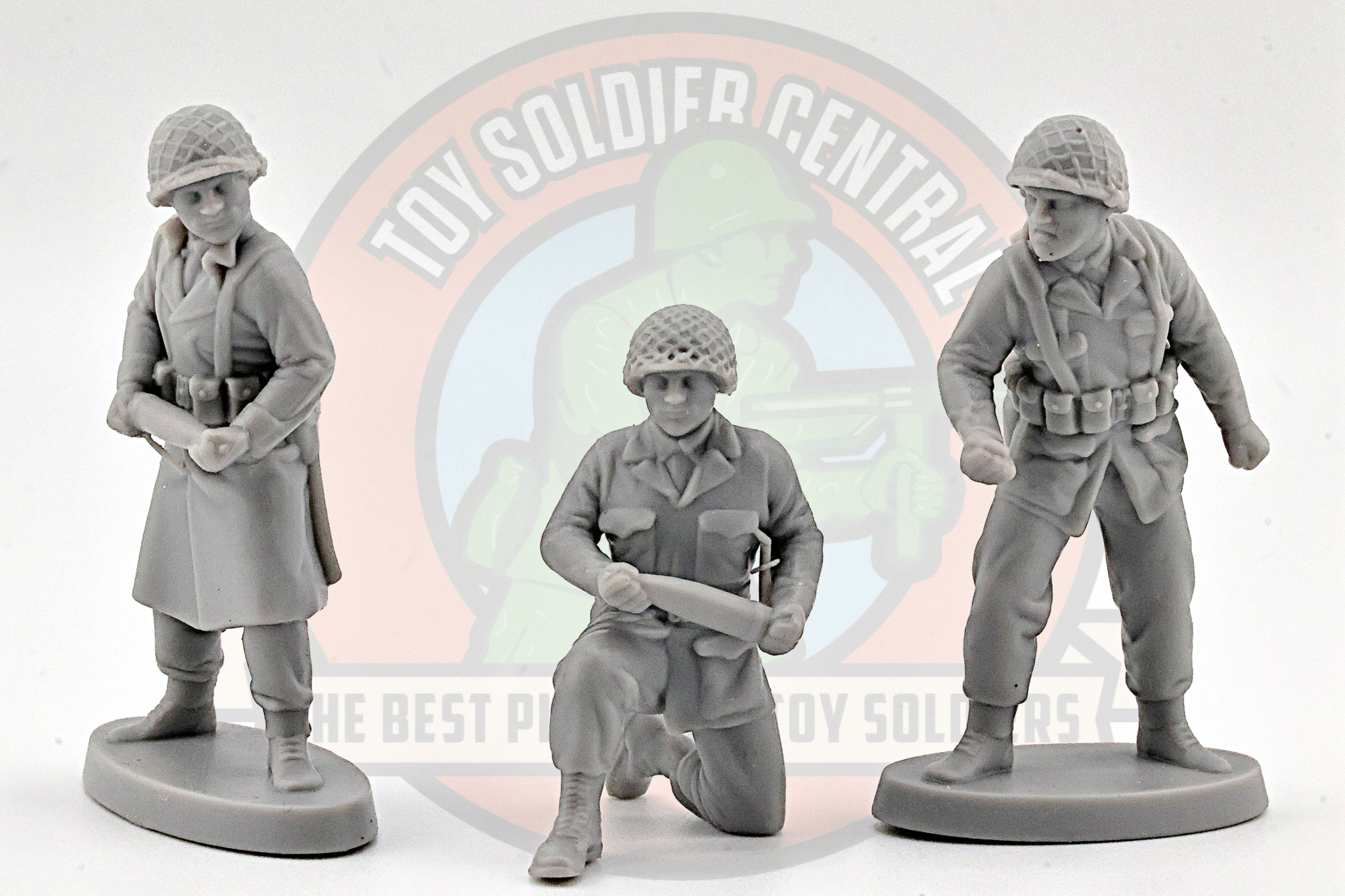 WW2 US M116 Howitzer Cannon And Crew Army Men Set